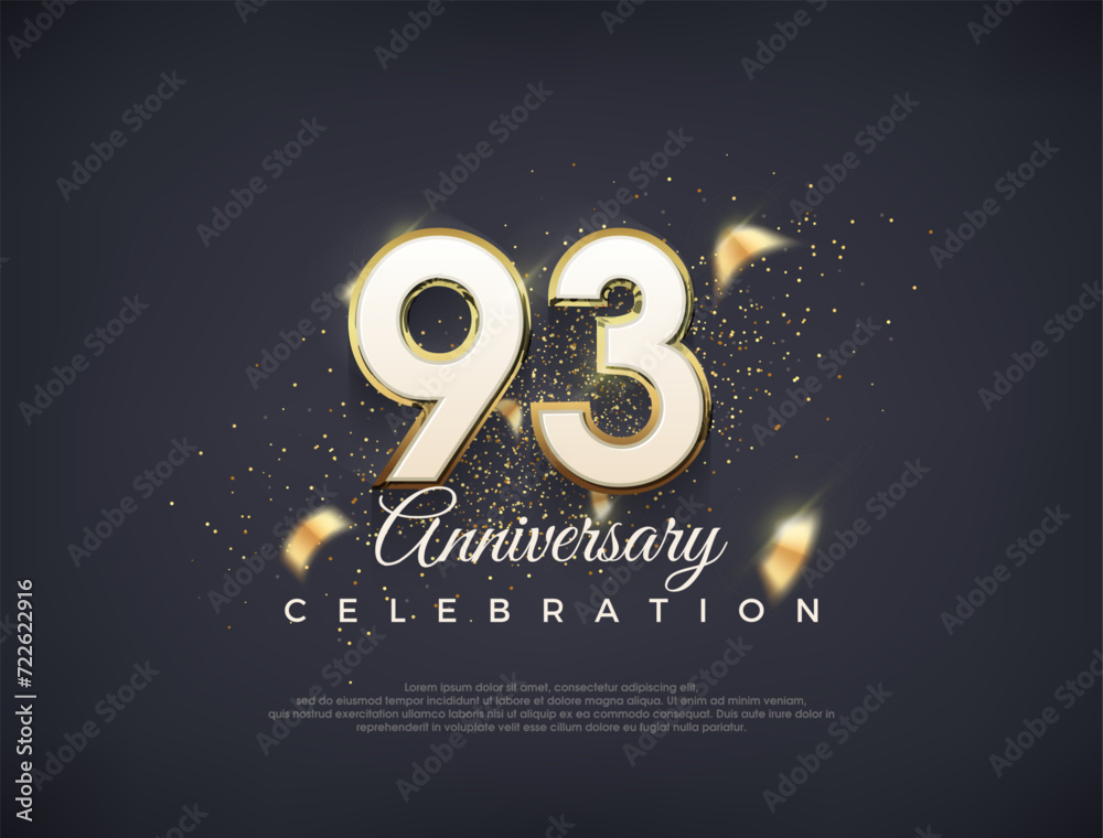93rd anniversary number with fancy numerals. luxury premium vector ...