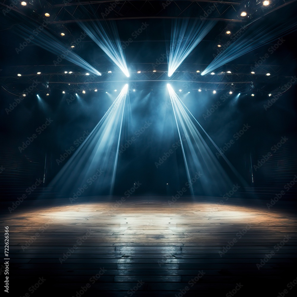 Theater stage light background with spotlight illuminated the stage for ...