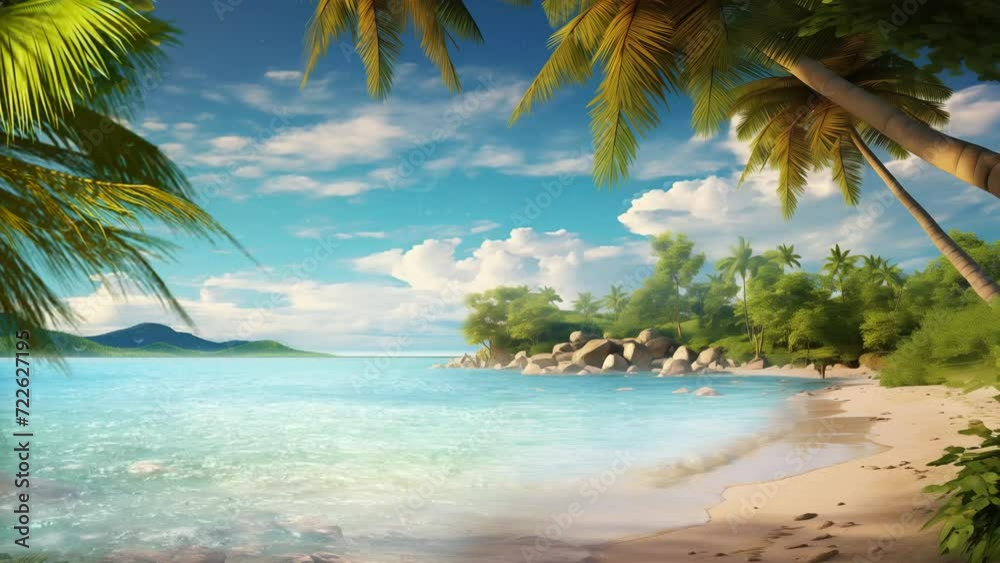 Tropical Reggae Paradise. A beach or tropical beach view. panorama of ...