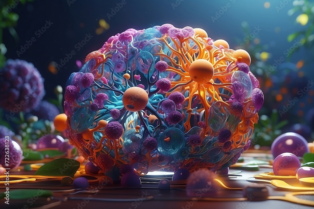 Illustration of a 3D rendering of an energy ball from a collection of ...