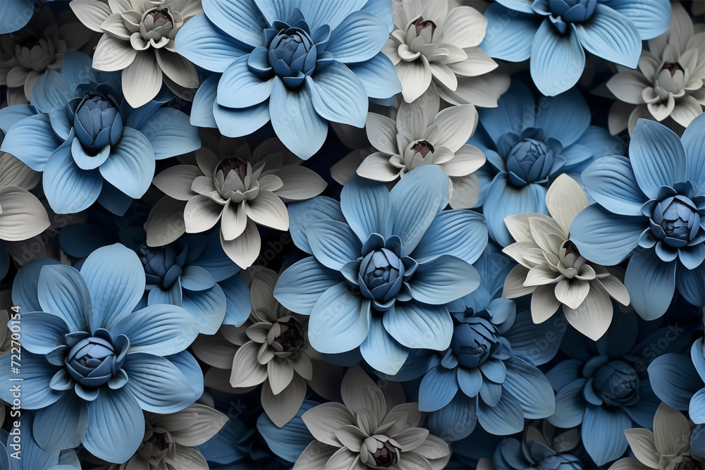 Captivating close-up of beautiful blue flowers with detailed background ...