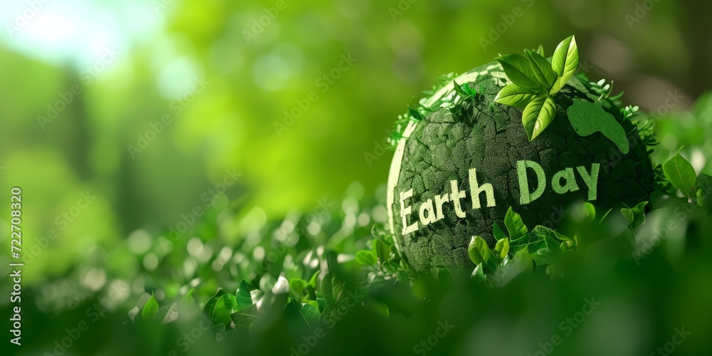 Earth Globe Shaped Written Text Earth Day With Leaf,. Environmental ...