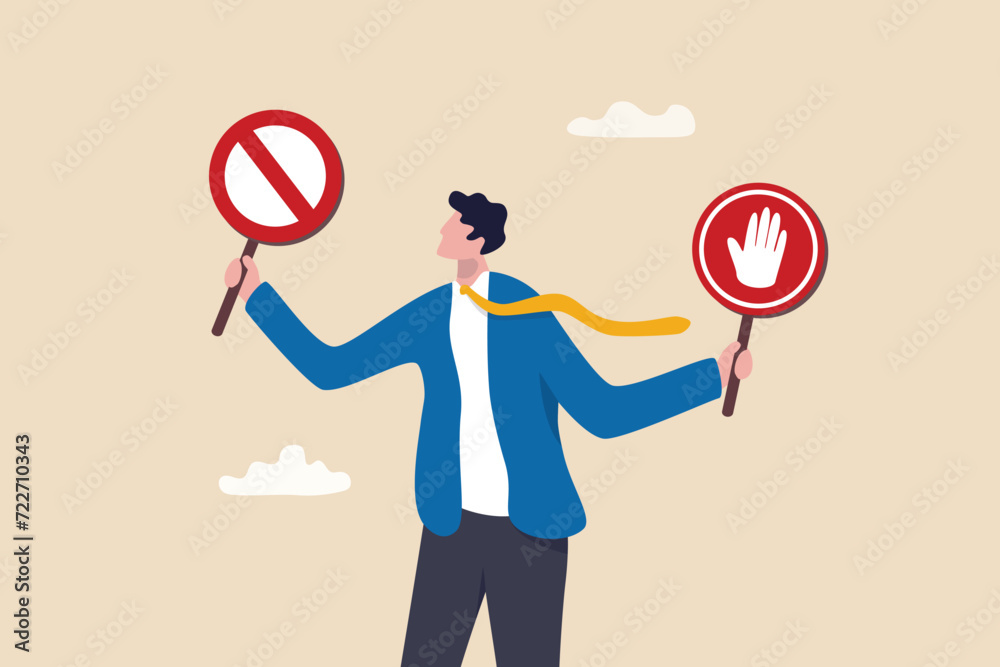 Forbidden, prohibited or restriction, stop sign caution or banned ...