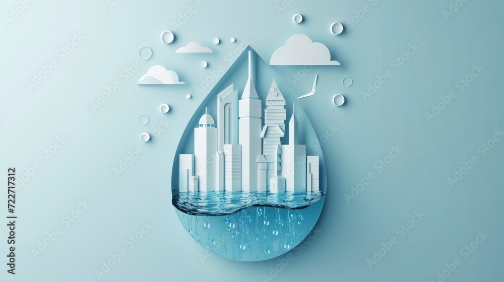 World Water Day, Save Water with a City Inside a Water Drop - A Fusion ...