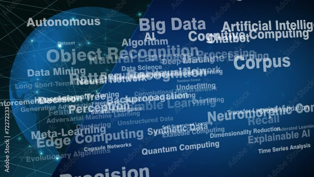 Deep learning lettering and world globe exploring neural networks machine learning and ...