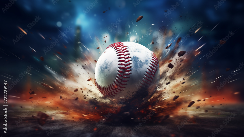 Design a dynamic blurred background for a baseball game, emphasizing ...