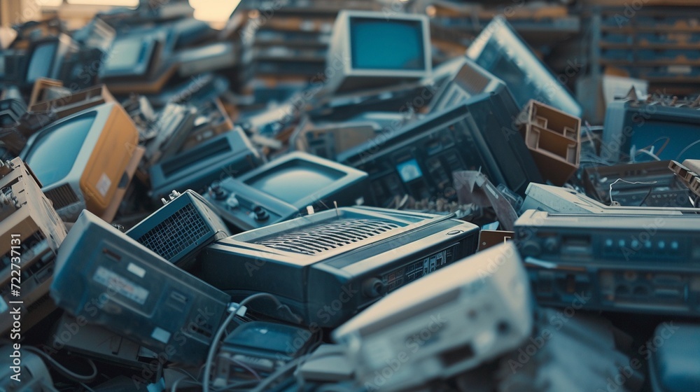 E-Waste Awareness, create an image that raises awareness about ...