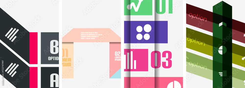 Set of line infographic poster backgrounds. Vector illustration For ...