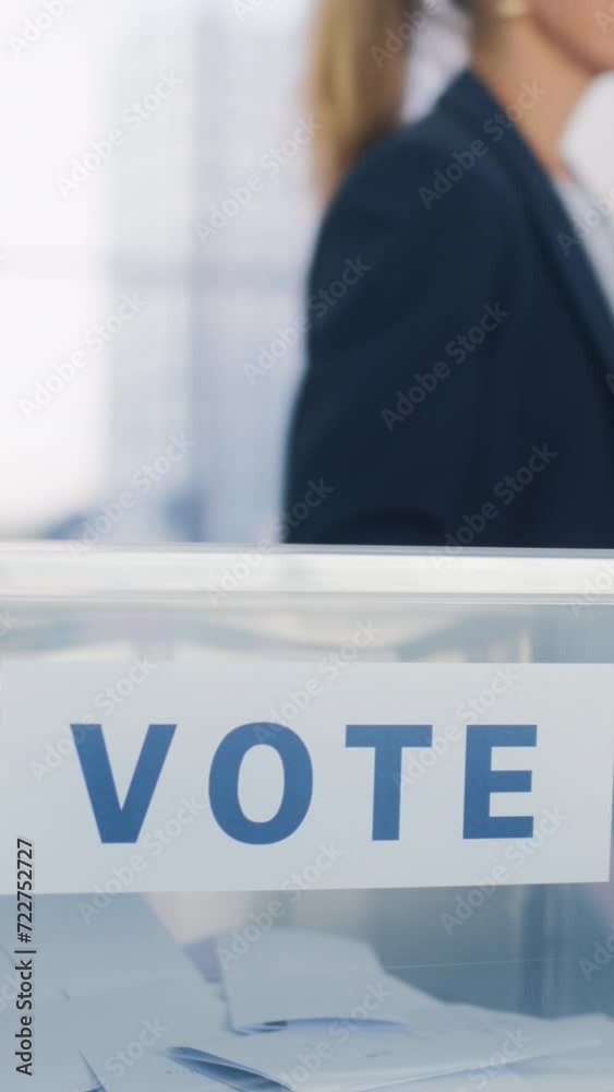 Vidéo Stock Vertical Screen: Diverse Female and Male Voters Casting ...