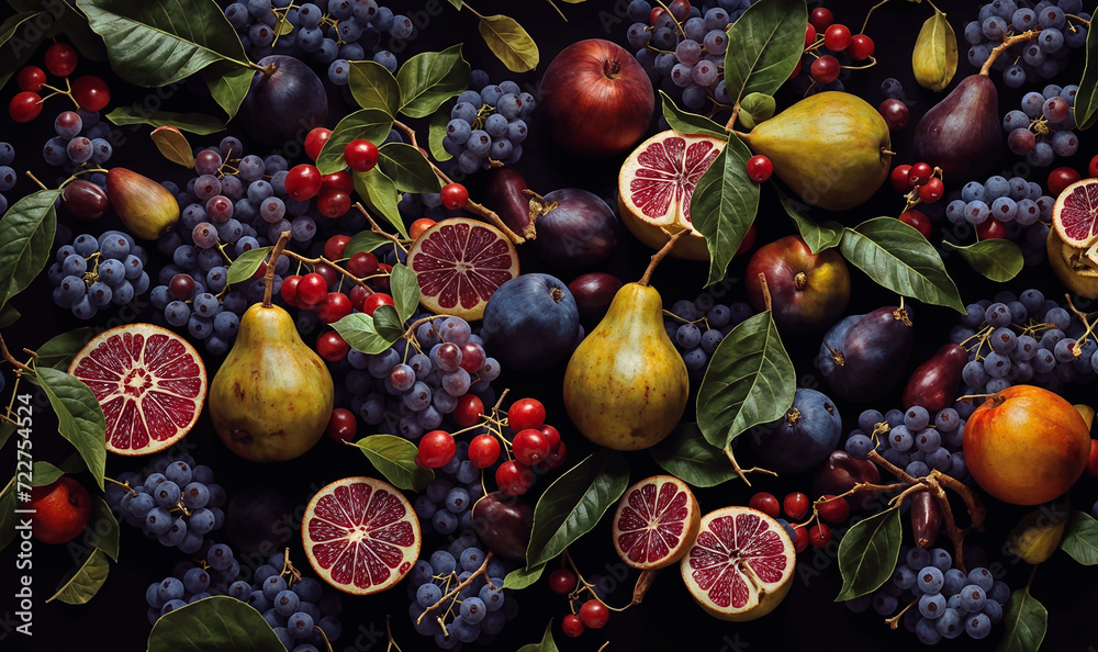 many different fruits, Fresh gorgeous whole and cut fruits Wallpaper ...