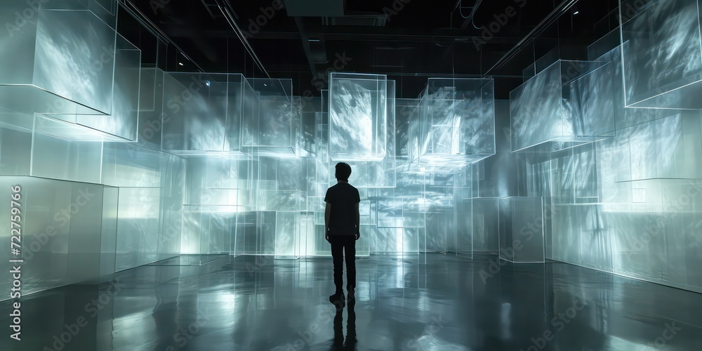 Continuous data stream room through translucent materials, within the ...