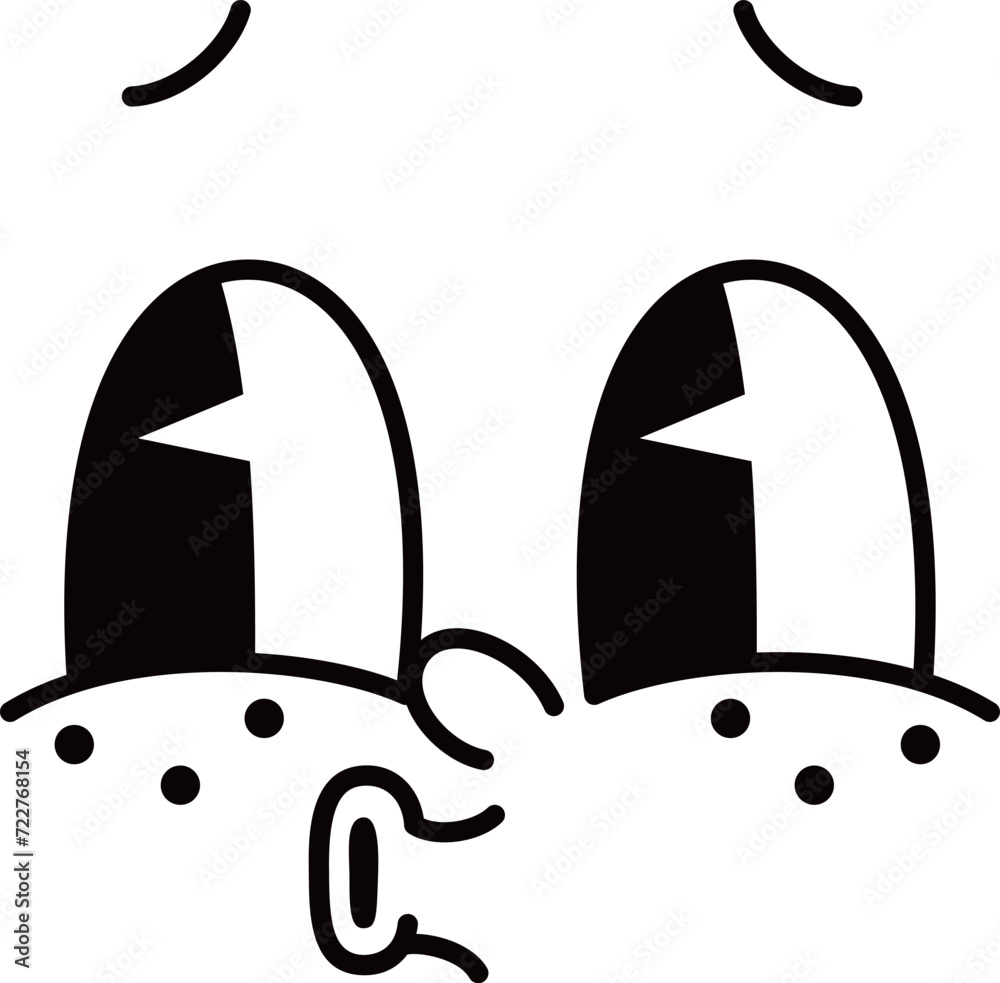 Cartoon comic groovy whistle face emotion. Isolated vector funny retro ...