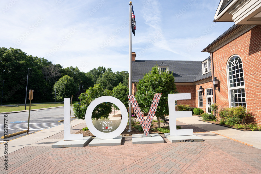 Bracey, VA, USA - June 19, 2022: LOVEwork sign is seen at the Virginia ...