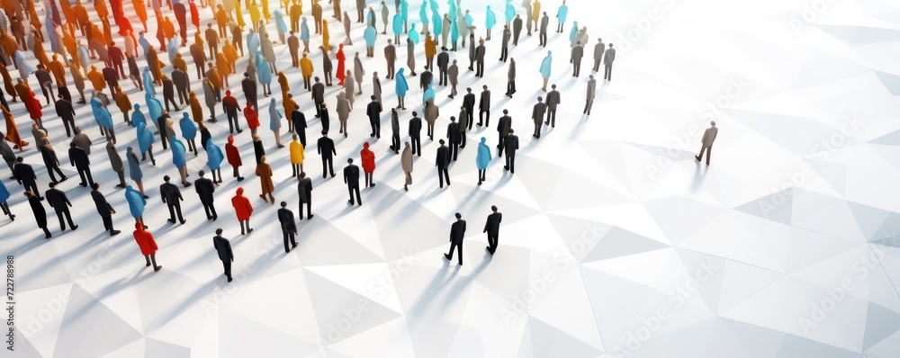 Leadership and successful business ideas concept 3d rendering of crowd ...