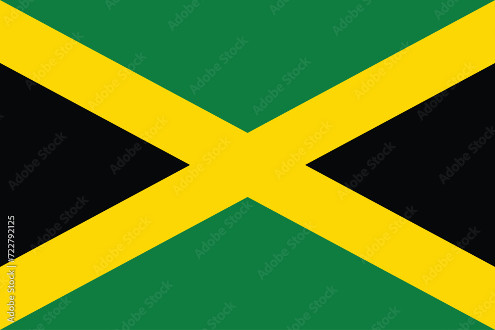 Flags of Jamaica. Flat element design. National Flag. White isolated ...