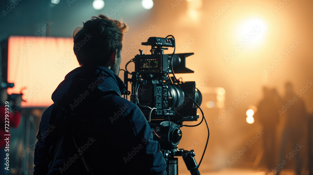 Professional cameraman - covering on event with a video, cameraman ...