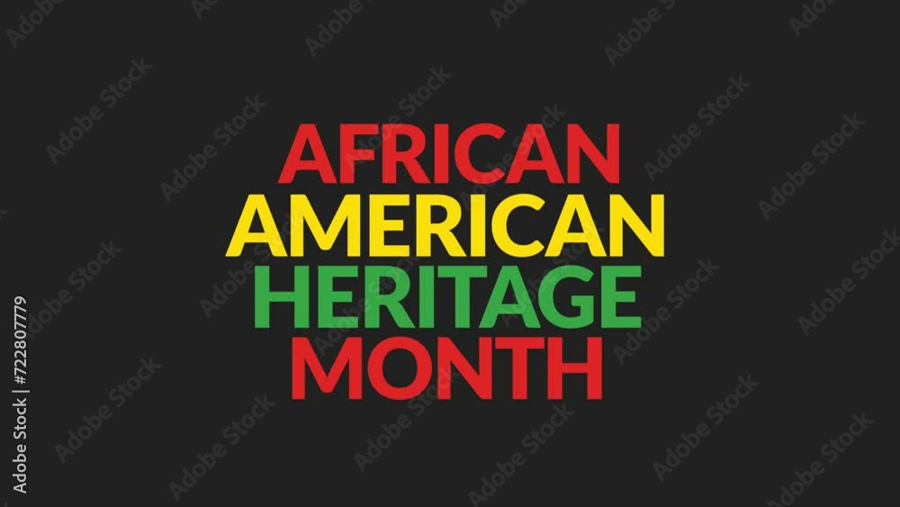 African American Heritage Month text animation for black history month ...