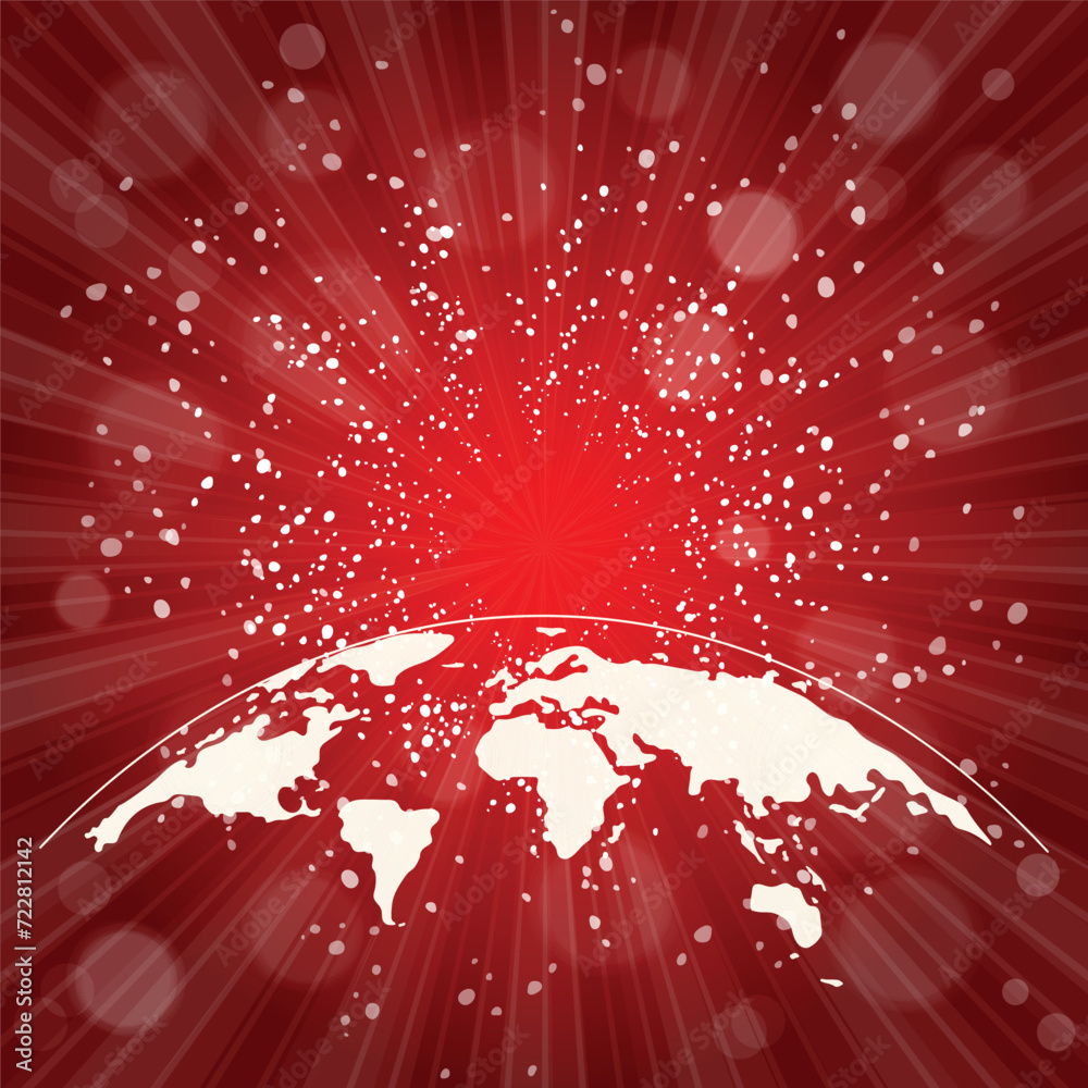 World map. Political map of the world on a bright, colorful background ...