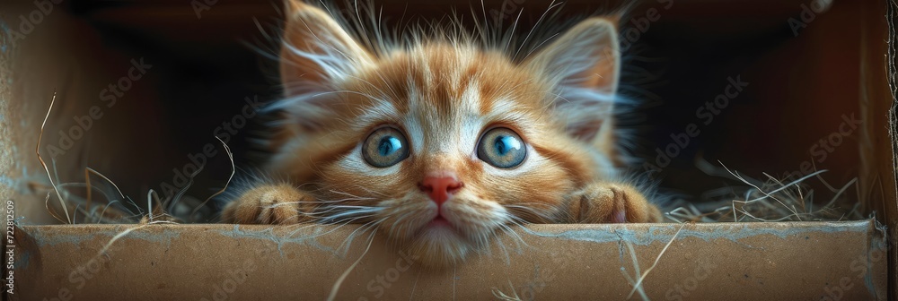 Cute Cat Cardboard Box, Desktop Wallpaper Backgrounds, Background HD ...