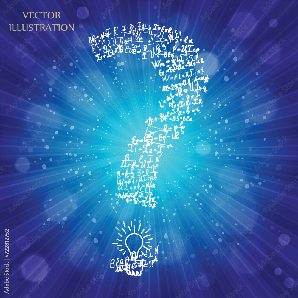 Vecteur Stock Mathematical equations and formulas in a circle frame ...