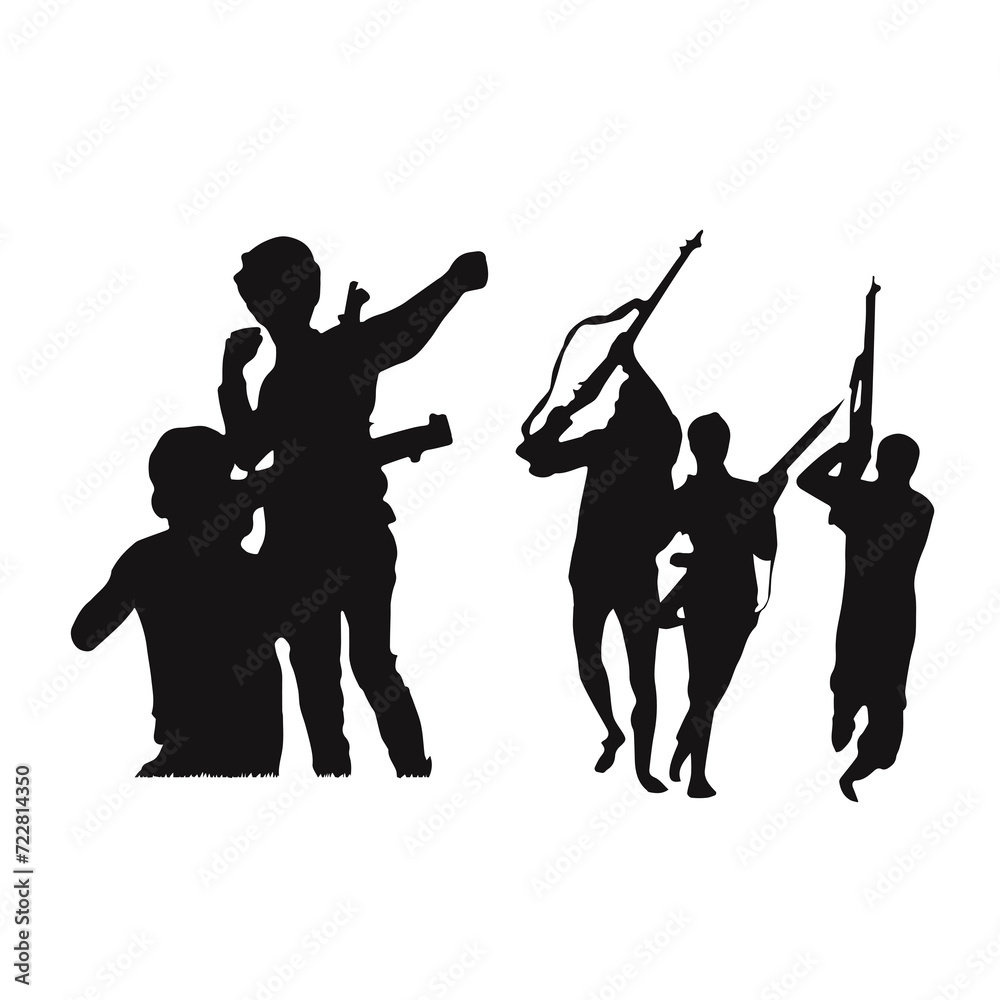 Bangladesh Liberation War victory cheer, Black and white Vector image ...