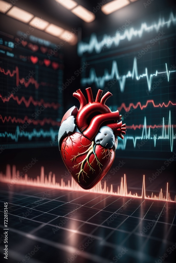 Visualize the pulse of medical care with a background adorned by ...