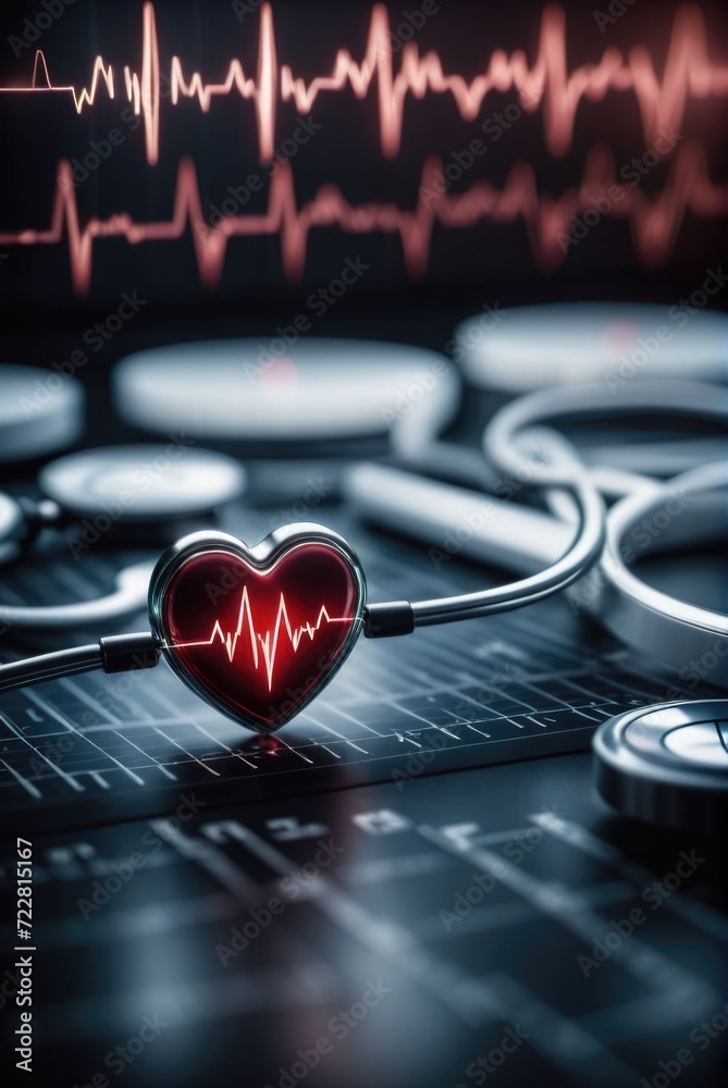 Visualize the pulse of medical care with a background adorned by ...