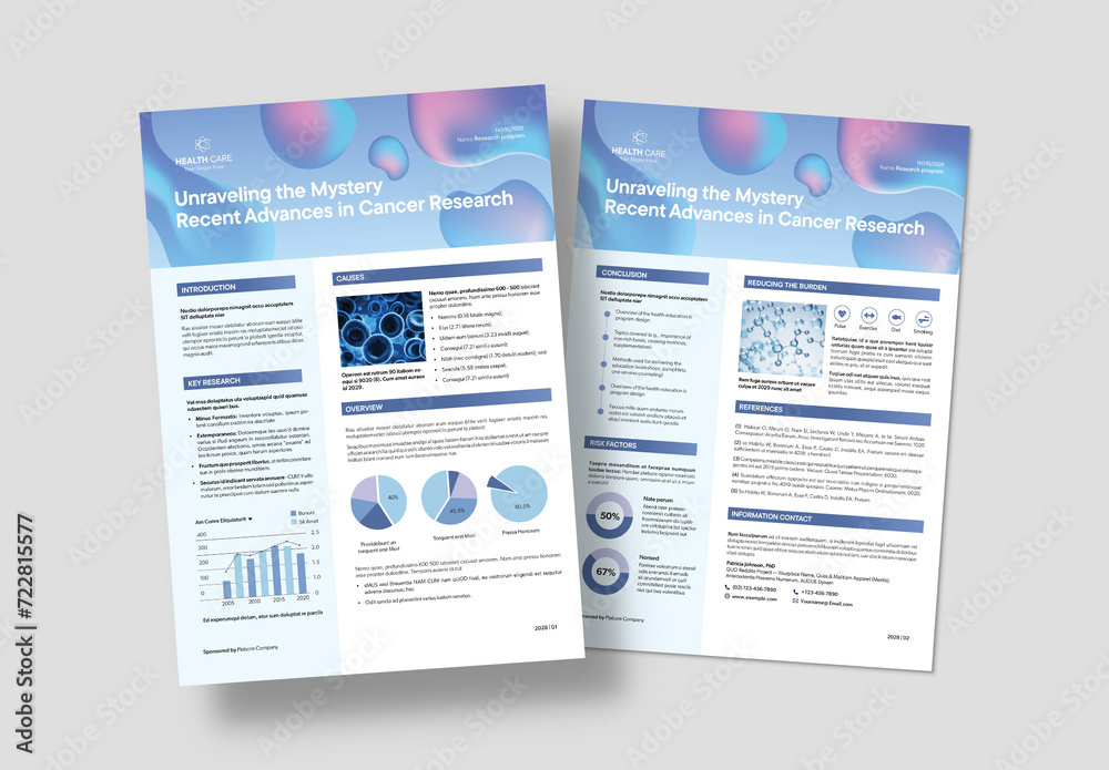 Research Fact Sheet Layout Stock Template | Adobe Stock
