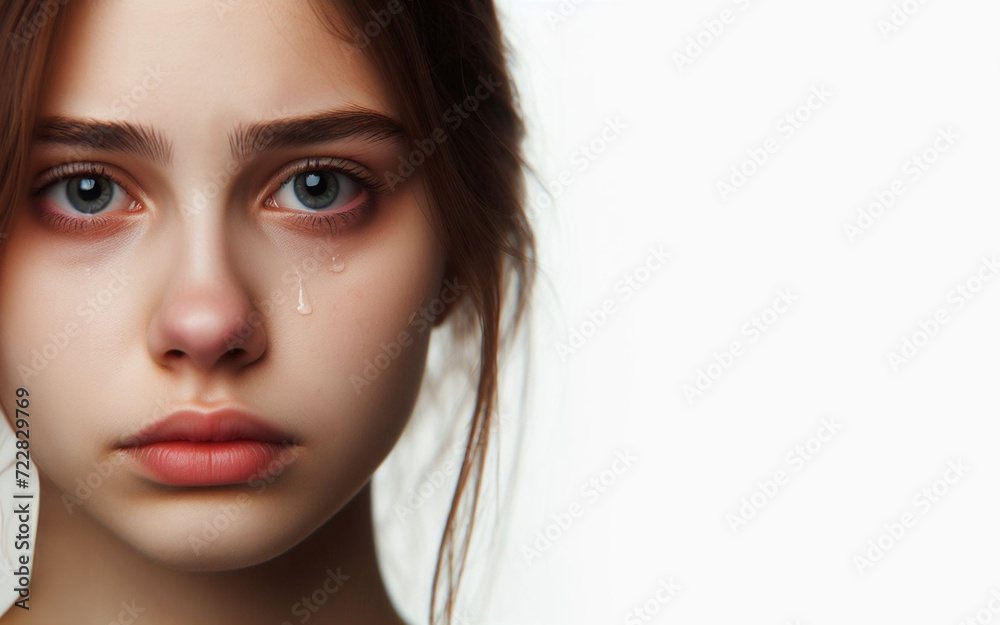 Crying, crying woman white background Stock Illustration | Adobe Stock