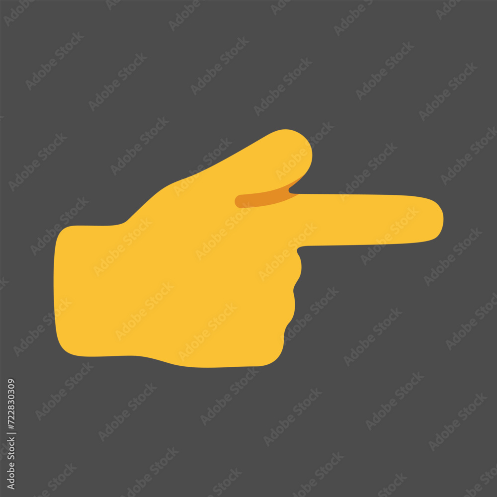 Backhand Index Pointing Right vector icon. Isolated Index finger ...