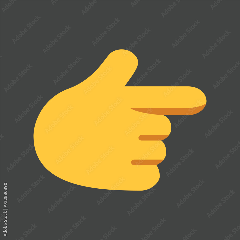Backhand Index Pointing Right vector icon. Isolated Index finger ...