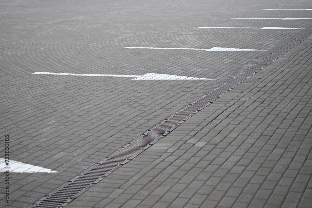 white arrow on gray asphalt, turn left, turn right, abstract white ...