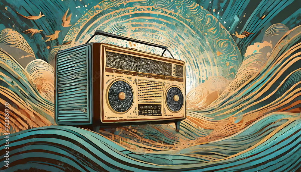impactful poster for World Radio Day, featuring a vintage radio set ...