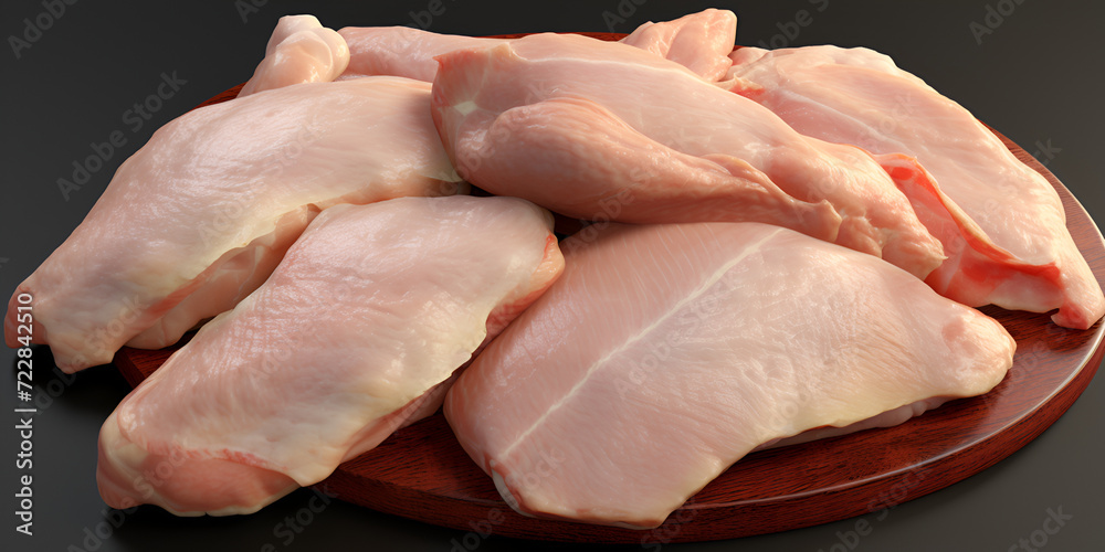 Fresh chicken meat set in wooden box, Premium Fresh Chicken Meat ...