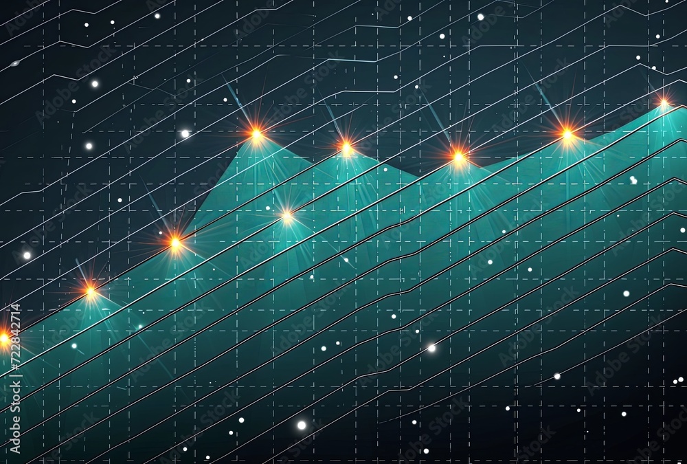 Graph background with pointing up pointing down Stock illustration ...