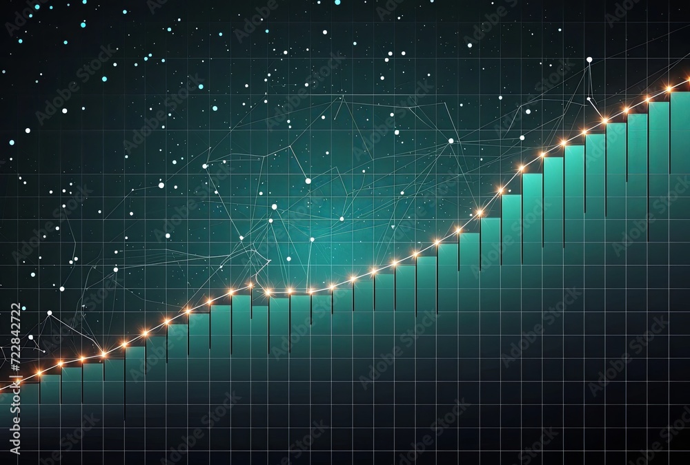 Graph background with pointing up pointing down Stock illustration ...