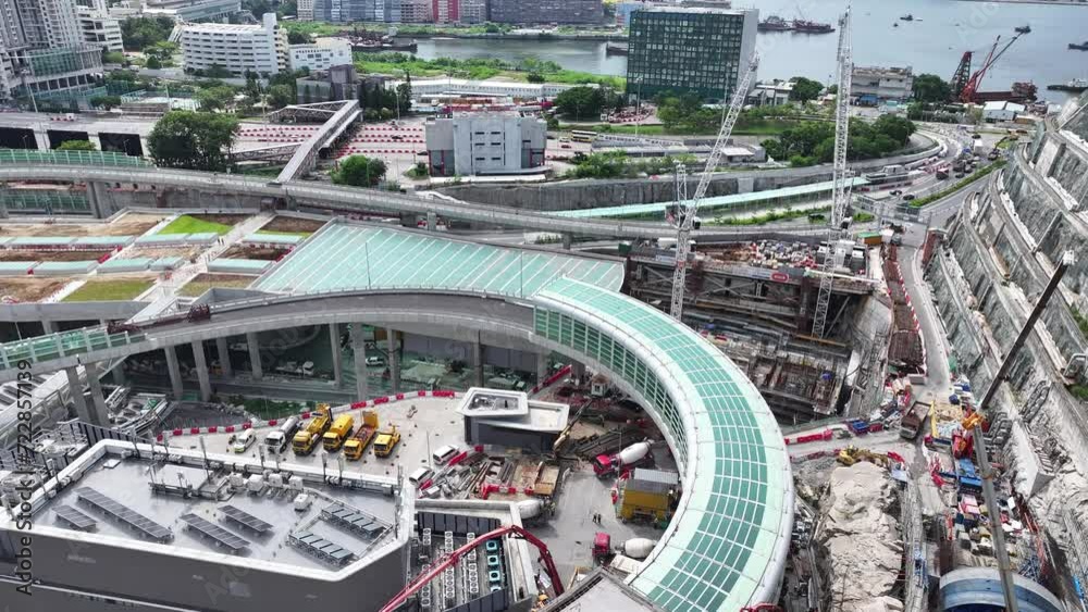 Drone Aerial Skyview in Tseung Kwan O Lam Tin Tunnel Interchange ...