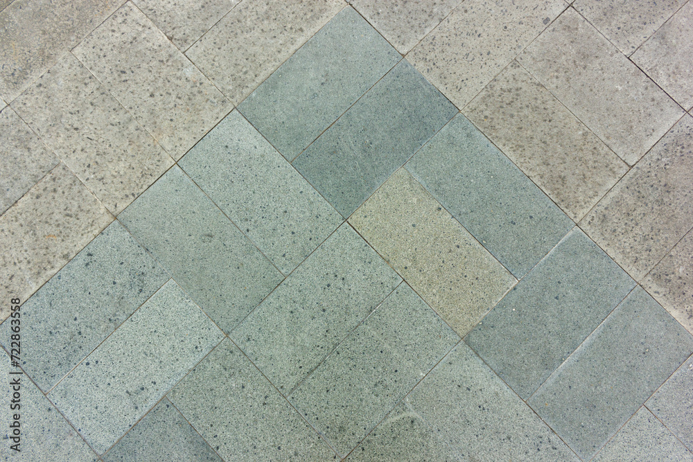 Paving outdoor concrete block floor texture background with green and ...