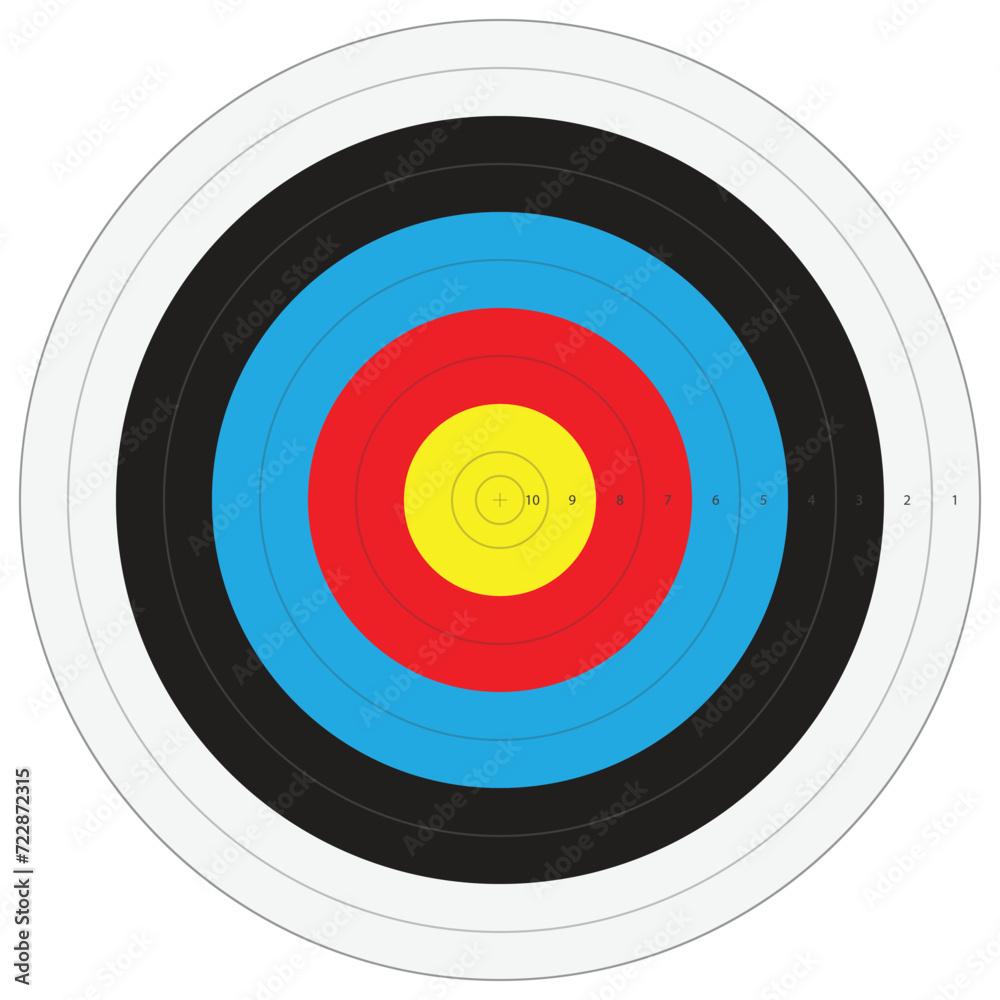 archery target board with points, printable vector illustration Stock ...