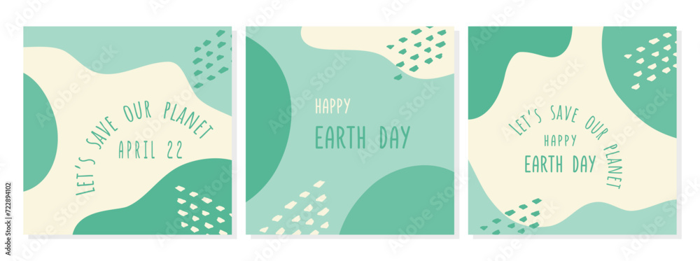 Set of Earth Day posters featuring creative designs that promote ...