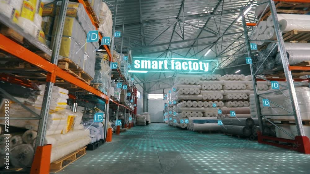 Smart factory inside concept. Smart factory inside inscription ...
