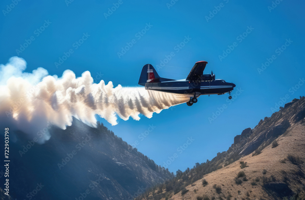 Firefighting aircraft. Extinguishing a forest fire using firefighting ...
