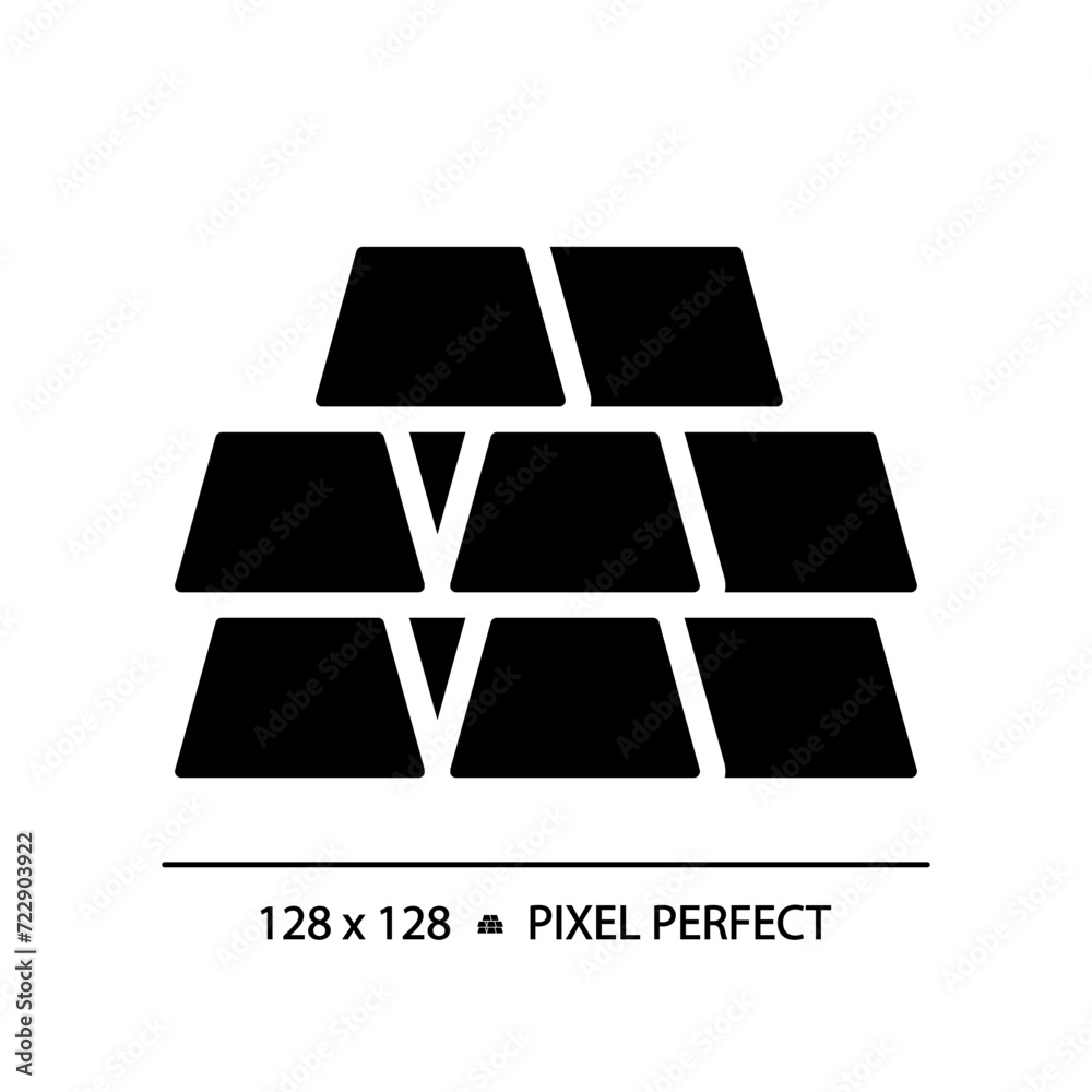 Precious metal ingots black glyph icon. Expensive rich souvenirs ...