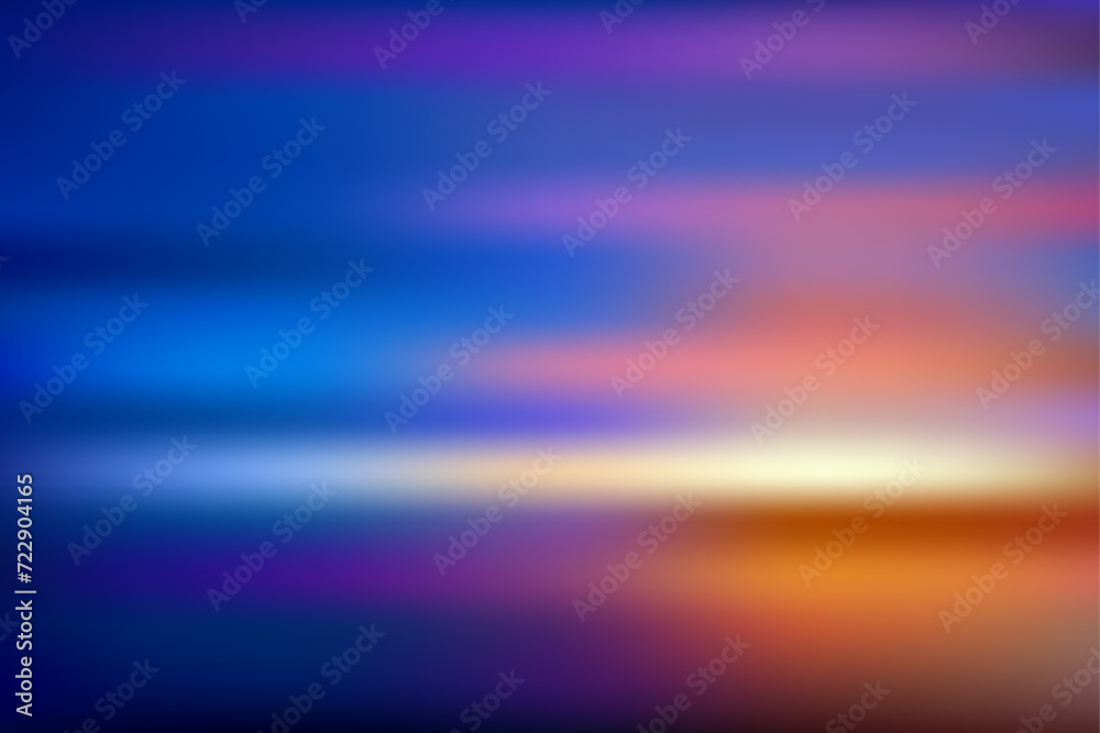 Abstract blur colorful background. Beautiful sunset. Orange and blue ...
