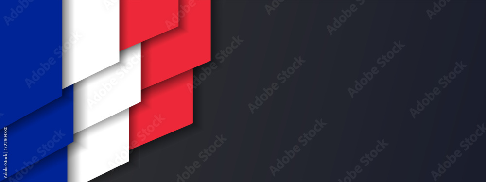 French flag papercut background, banner, wallpaper for text. France ...
