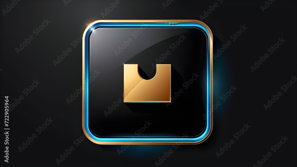 General icon symbol clipart isolated on a black background. With black ...