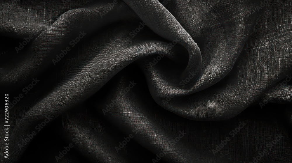 black fabric, matte black abstract vintage background for design ...