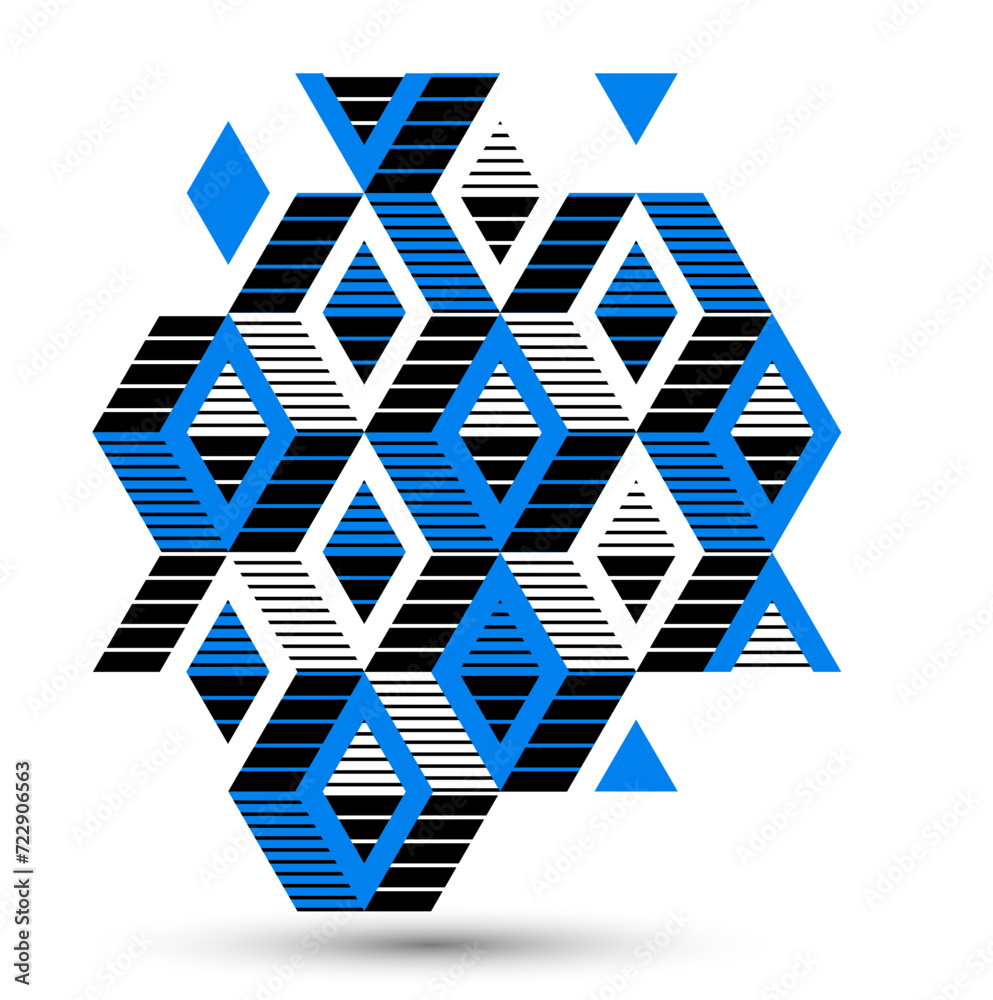Abstract vector wallpaper with 3D isometric cubes blocks, geometric ...
