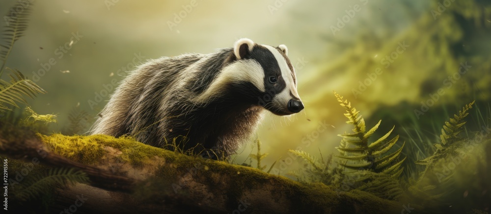 Honey badger Mellivora capensis also known as the ratel in the dark ...