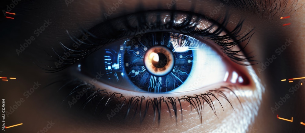 Human eye with cyber retinal recognition for neuro link connection ...